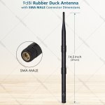 9dBi SMA Male Rubber Duck Omni Antenna | Pack of 2 - 4G 5G GSM WIFI ...