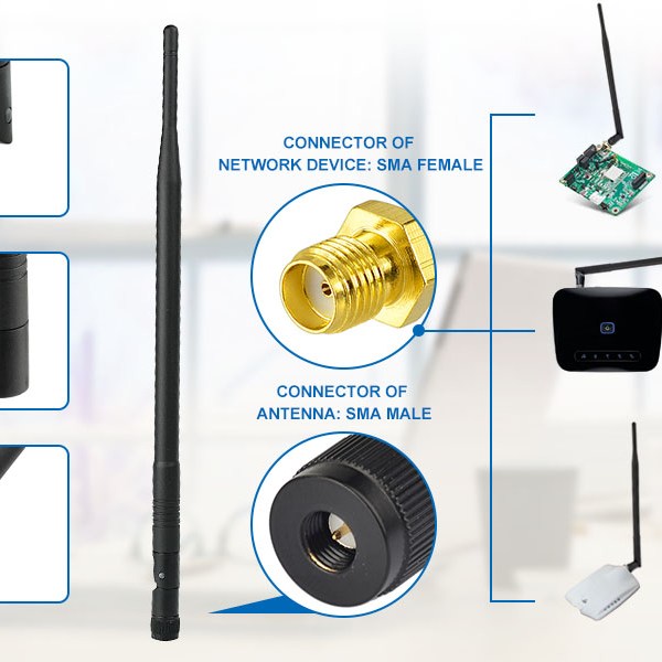 9dBi SMA Male Rubber Duck Omni Antenna | Pack of 2 - 4G 5G GSM WIFI ...