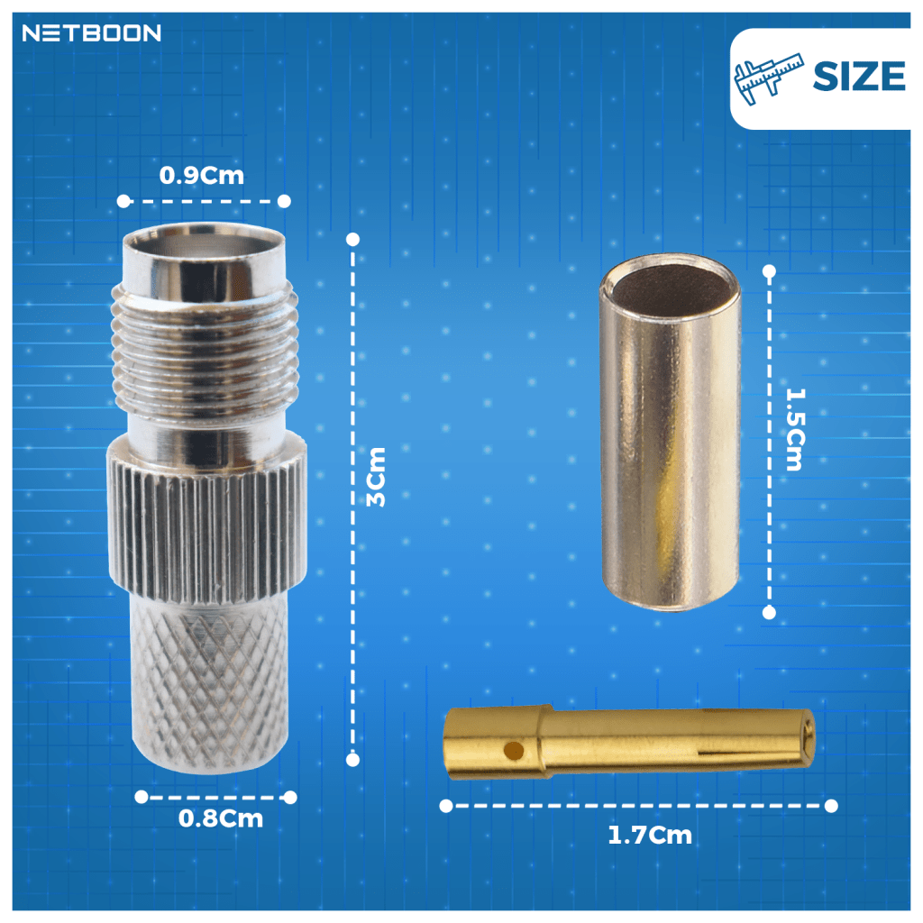 TNC Female Connector for LMR400, HLF400, KMR400, RG8, RG213, RG214 ...