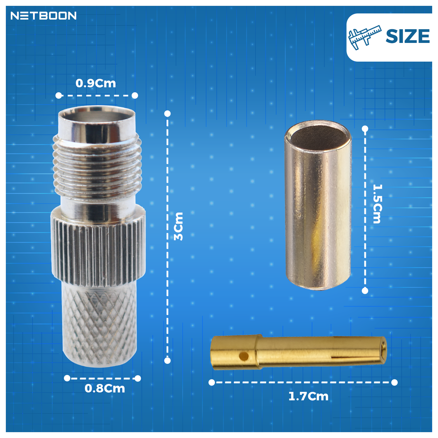TNC Female Connector for LMR400, HLF400, KMR400, RG8, RG213, RG214 ...
