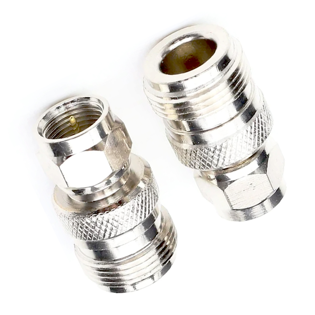 N Male to F Type Female Adapter RF Coax Cable Coupler – Pack of 2 - 4G ...