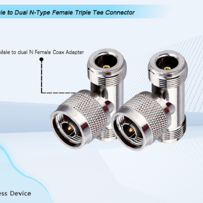 N Male to Dual N Female Adapter | T-Shape N-Type 3-Way RF Coaxial ...