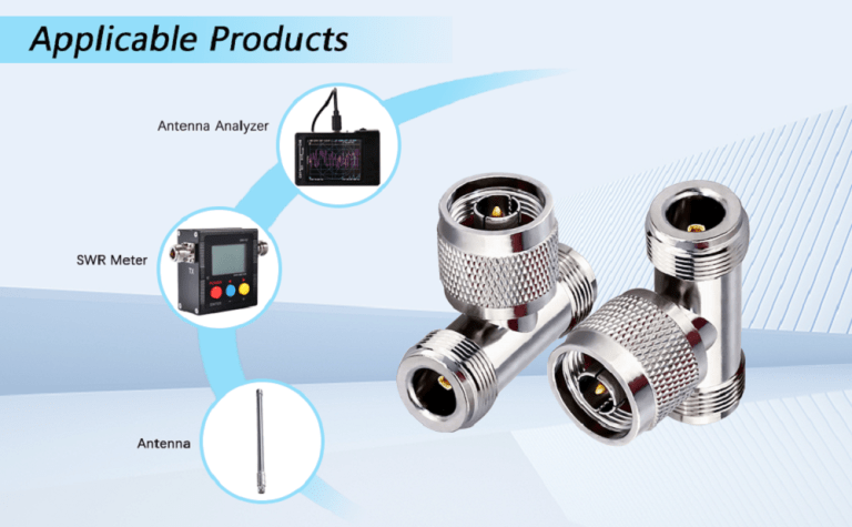 N Male to Dual N Female Adapter | T-Shape N-Type 3-Way RF Coaxial ...