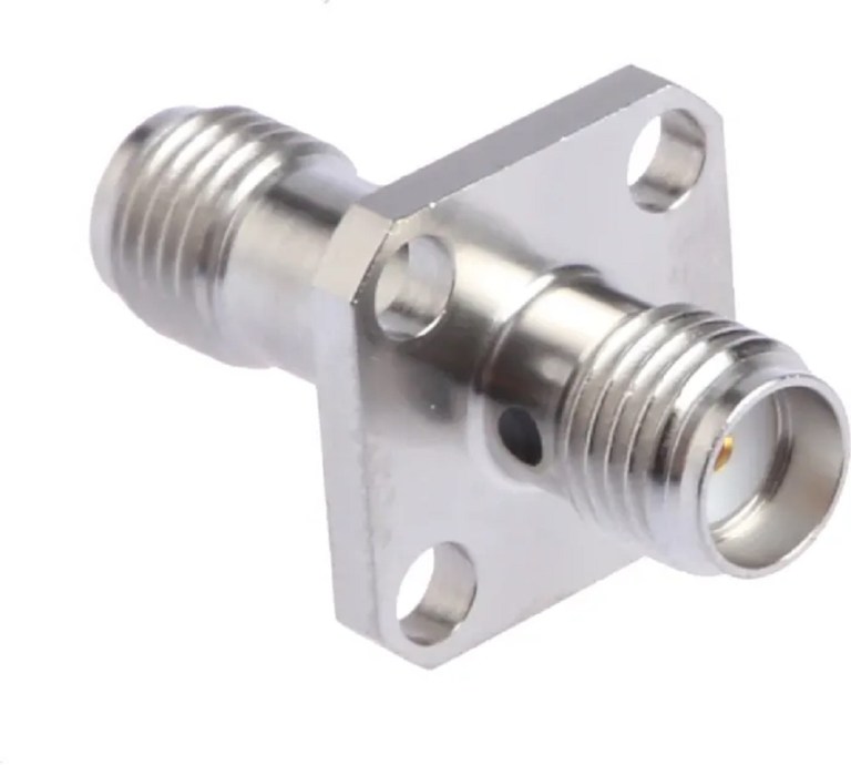 SMA Female to SMA Female Four Hole Adapter Straight Coaxial Connector ...