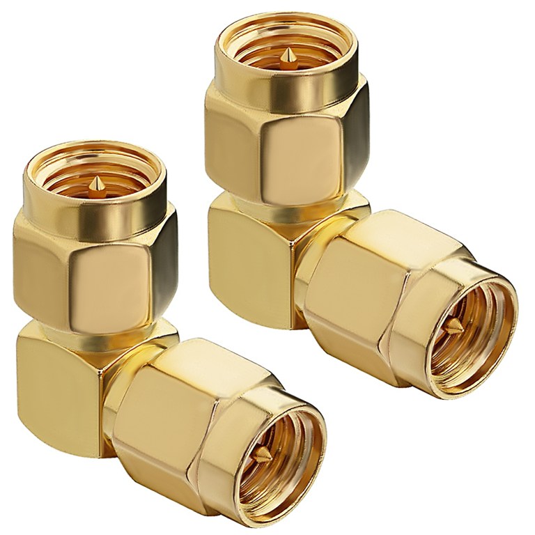 SMA Male to SMA Male Right Angle Coax Adapter | 90° RF Connector for ...