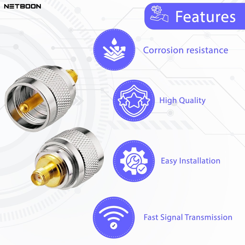 UHF Male to SMA Female Adapter | PL-259 to SMA-F Coax Connector | RF ...