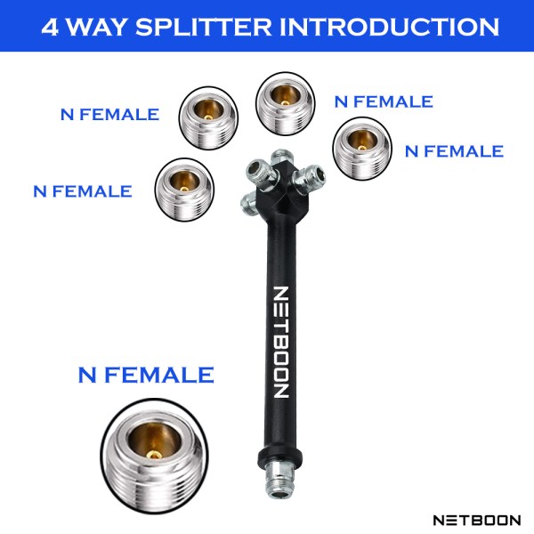 Four Way Power Pass Splitter | 5G Network Divider | N Female Coupler ...