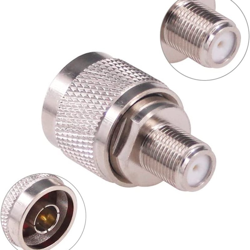 N Male to F Type Female Adapter RF Coax Cable Coupler – Pack of 2 - 4G ...