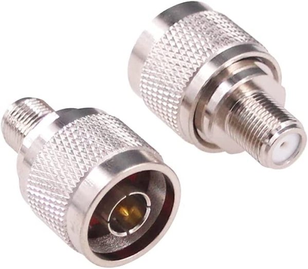N Male to F Type Female Adapter RF Coax Cable Coupler – Pack of 2 - 4G ...
