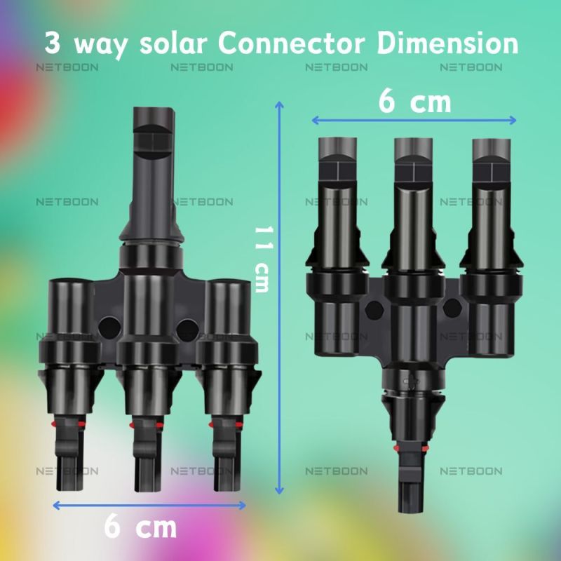 MC4 T3 Branche Photovoltaic Connector, 3 Way Solar Jointer-1 Pair - 4G ...