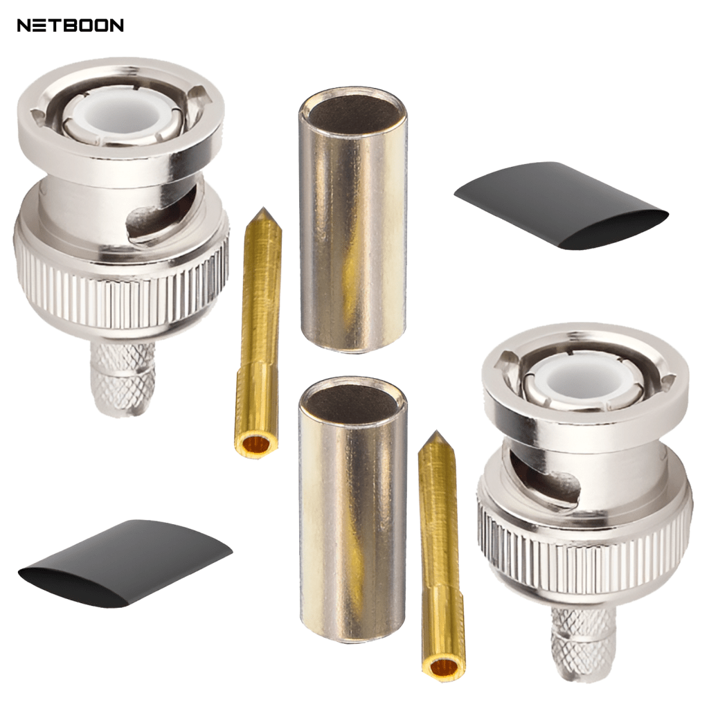 BNC Male Crimp RF Connector for RG174, RG316, RG178 Coaxial Cables ...