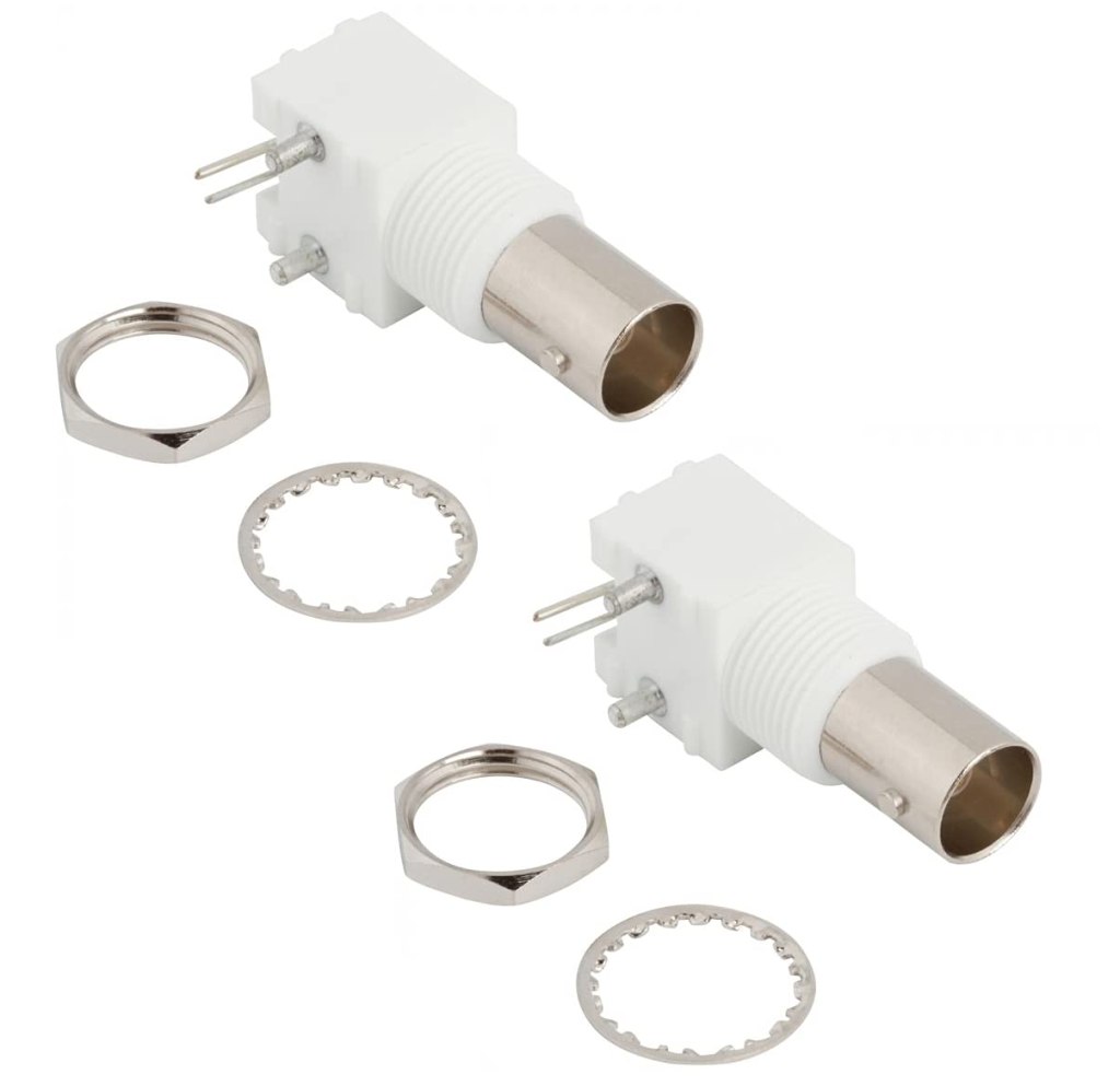 BNC Female Right Angle PCB Panel Mount Bulkhead Connector for CCTV ...