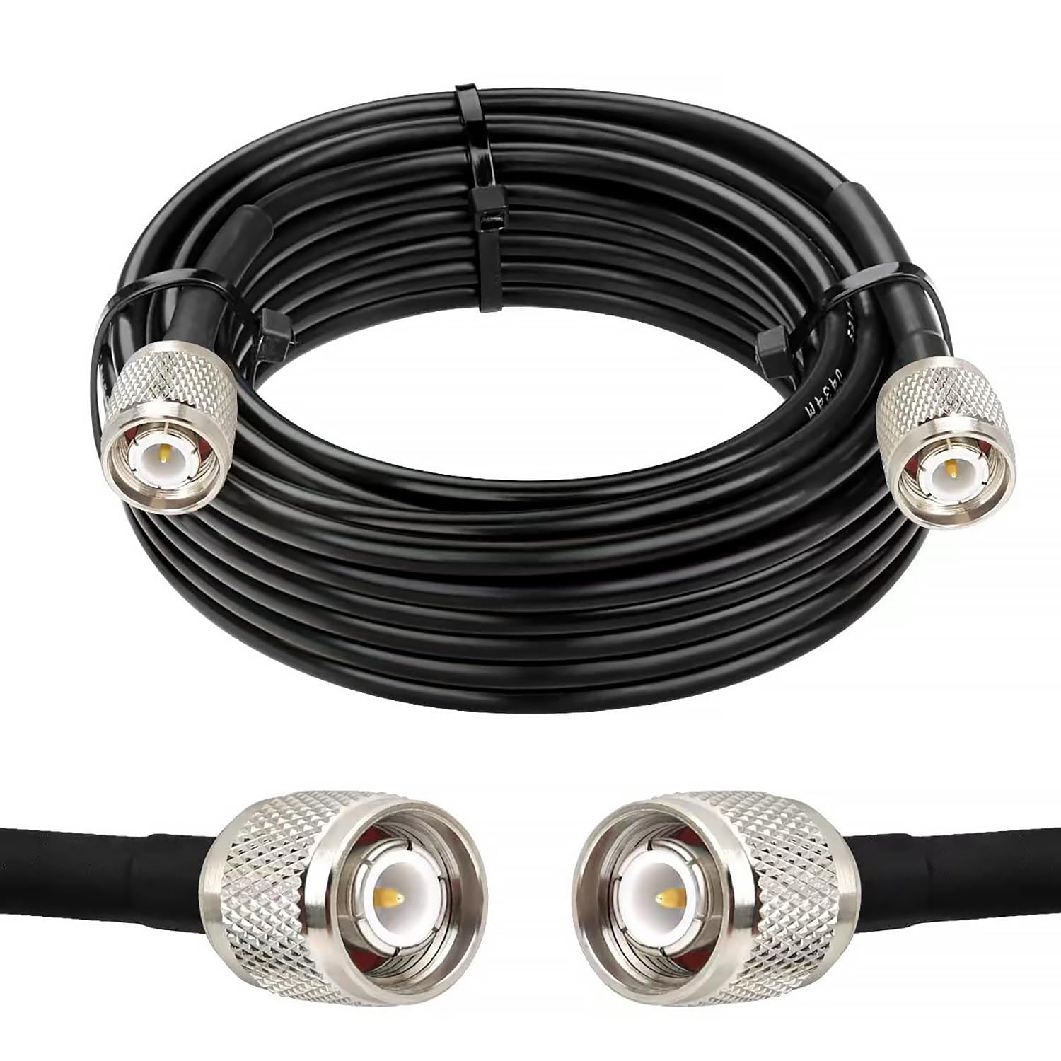HLF400 Coaxial Cable Assembly with TNC Male to TNC Male Connector | 50 Ohm Low Loss RF Coax ...