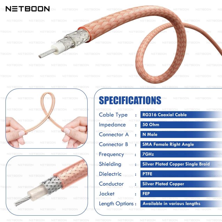 RG316 Coaxial Cable Assembly with BNC Male to BNC Male Right Angle ...