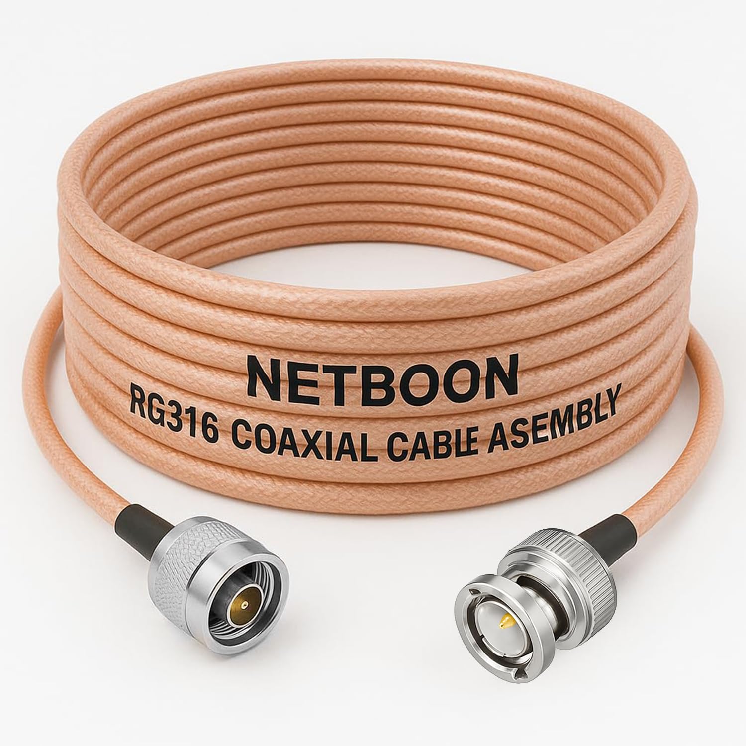 NETBOON RG316 Coaxial Cable Assembly with N Male to BNC Male Connectors ...