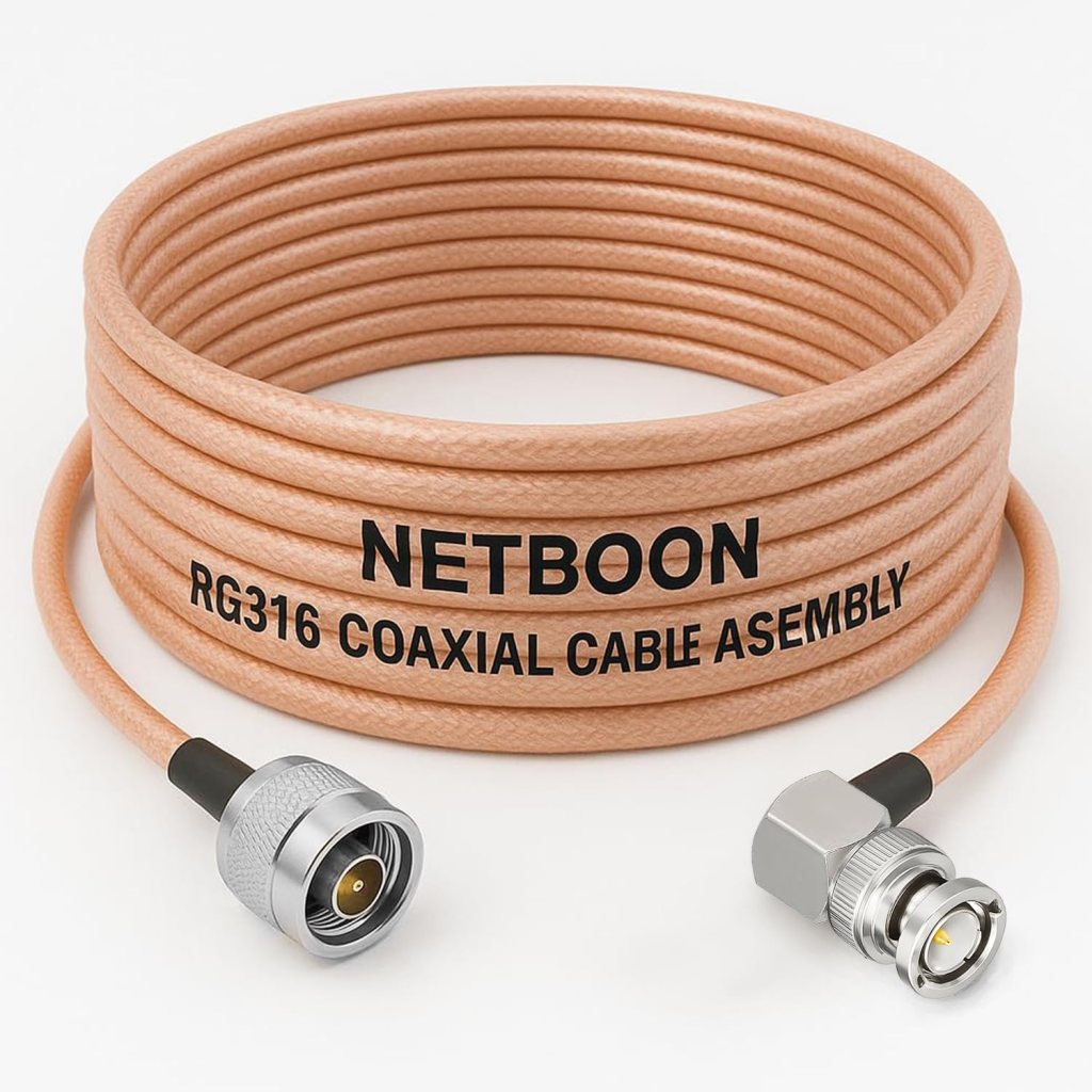 RG316 Coaxial Cable Assembly with N Male to BNC Male Right Angle ...