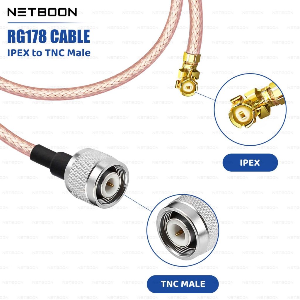 RG178 Cable with UFL/IPEX to TNC Male Connector | Flexible Low Loss RF ...