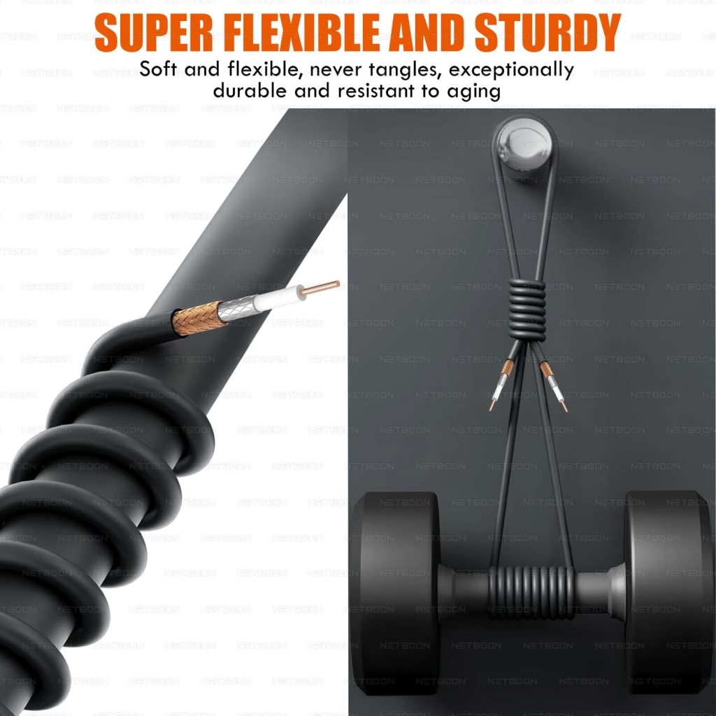 HLF200 RF Coaxial Cable with TNC Male to TNC Male Right Angle Connector ...