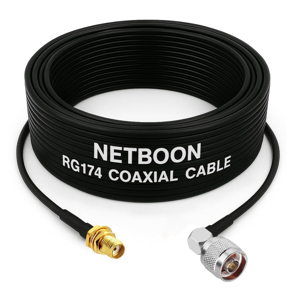 RG174 RF Coaxial Cable with SMA Female to N Male Right Angle Connector ...