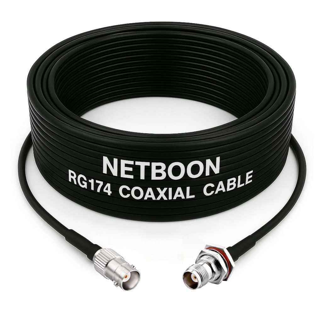 RG174 RF Low Loss Cable with BNC Female to TNC Female Bulkhead ...