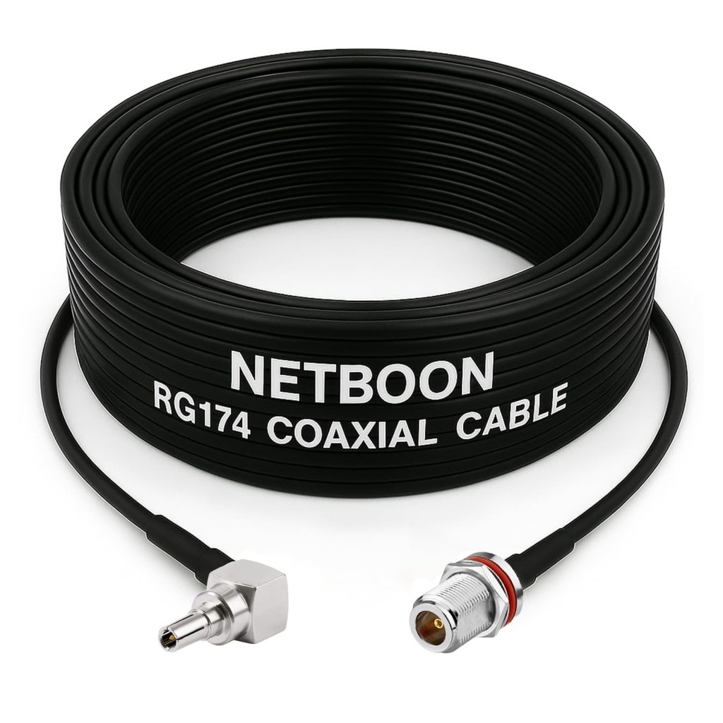 RG174 RF Low Loss Cable with CRC9 Right Angle to N Female Bulkhead ...