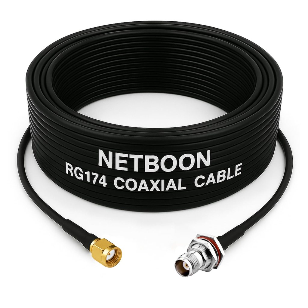 RG174 RF Low Loss Cable with RP SMA Male to TNC Female Bulkhead ...