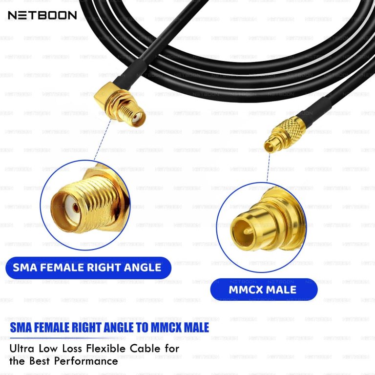 RG174 RF Low Loss Cable with SMA Female Right Angle to MMCX Male ...