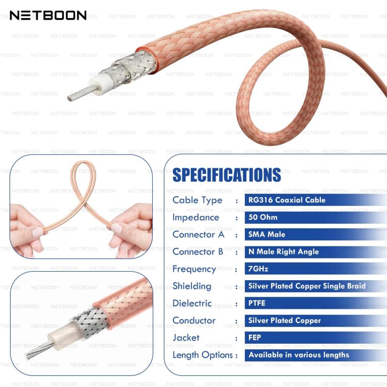 RG316 Coaxial Cable Assembly with SMA Female Right Angle to N Male ...