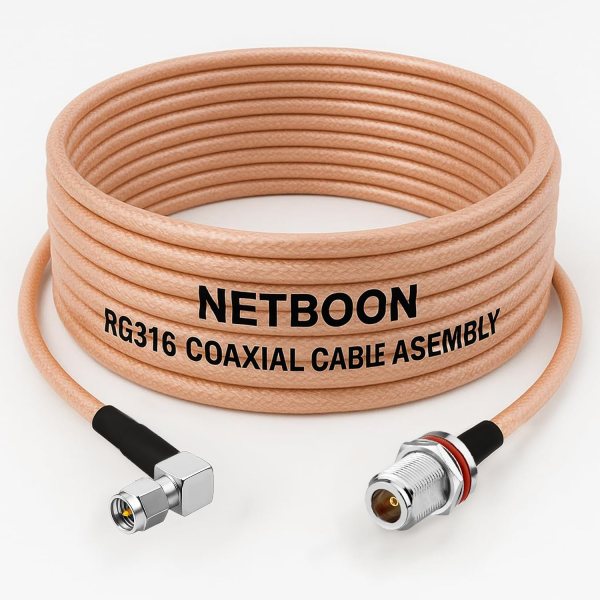 RG316 Coaxial Cable Assembly with SMA Male Right Angle to N Female ...